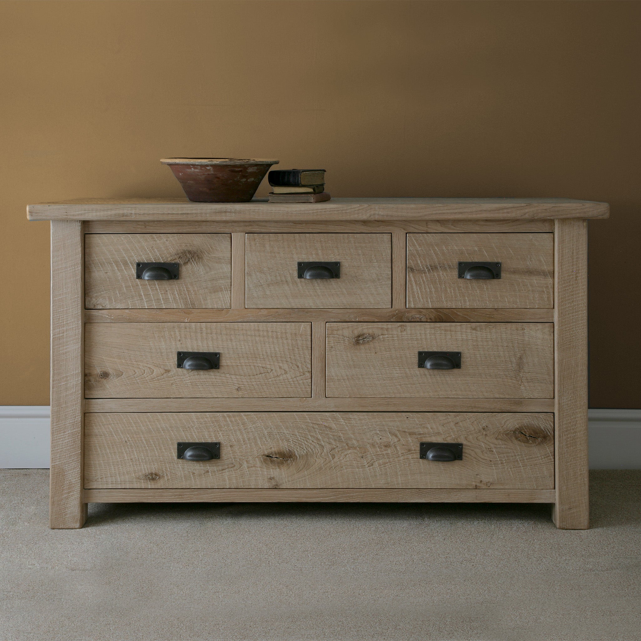 Solid Oak 6 Drawer – Willen Rose