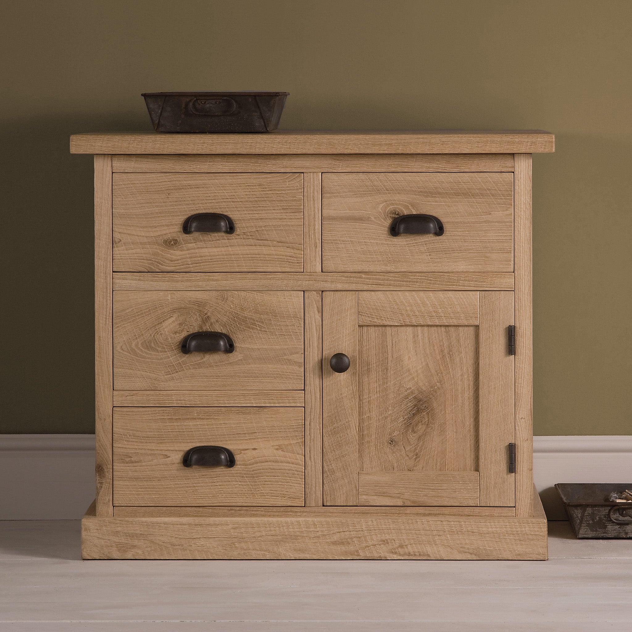 Oak 3-4 Drawer with Cupboard or Shelf – Willen Rose
